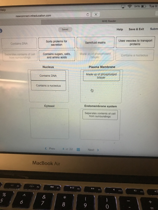 Solved Help Help Save & Exit Subm Uses vesicles to transport | Chegg.com