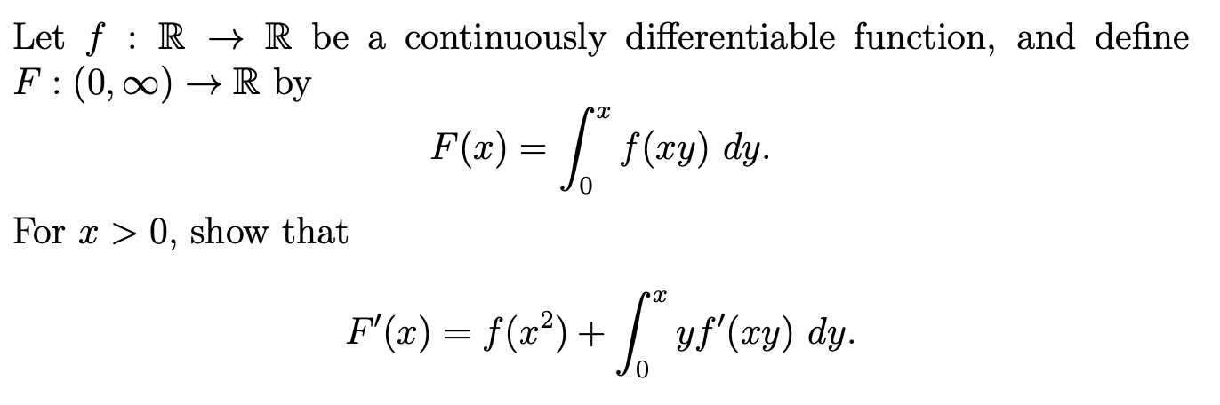 Solved Let f:R→R be a continuously differentiable function, | Chegg.com