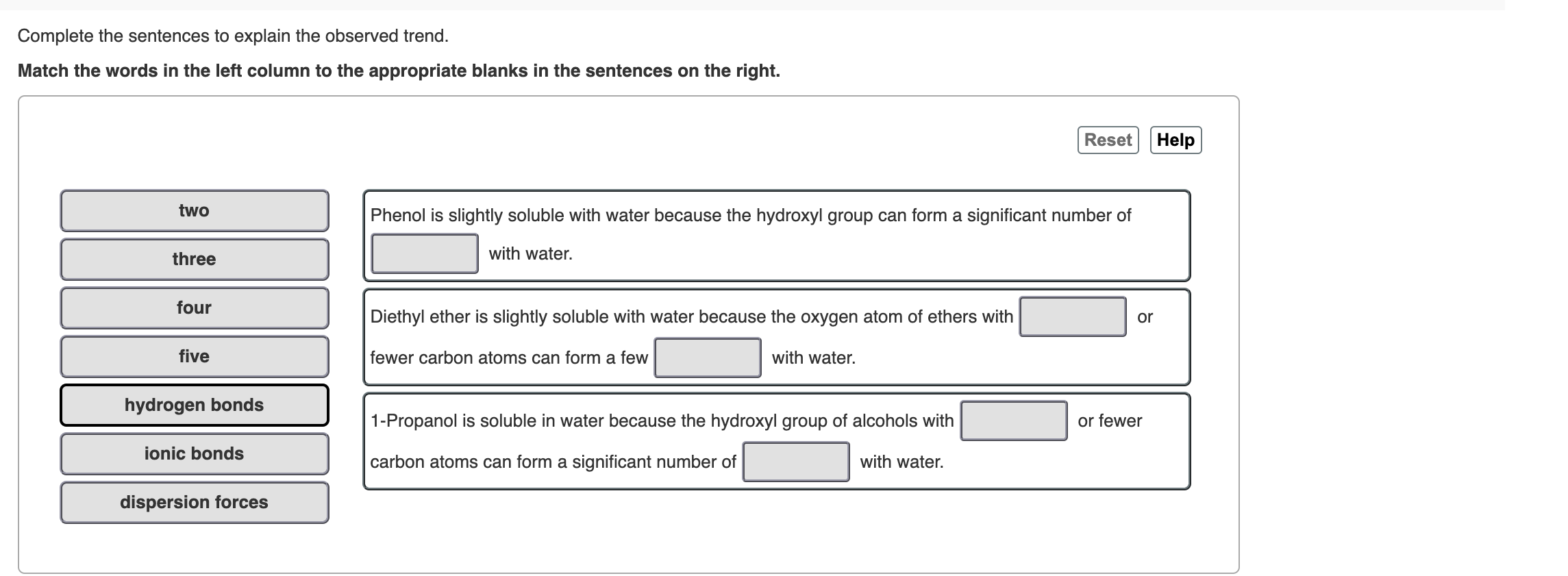 Solved Complete the sentences to explain the observed | Chegg.com