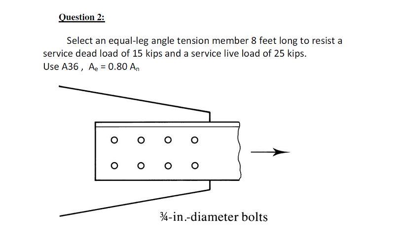 Solved Question 1: Compute the Block Shear Strength of the | Chegg.com