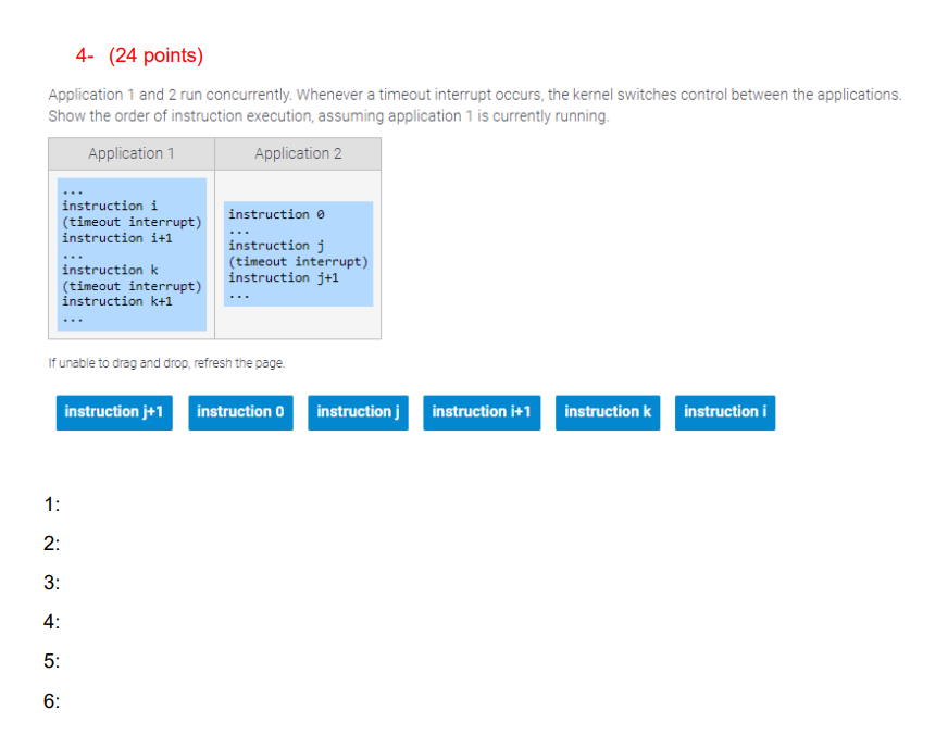 Solved Application 1 and 2 run concurrently. Whenever a | Chegg.com