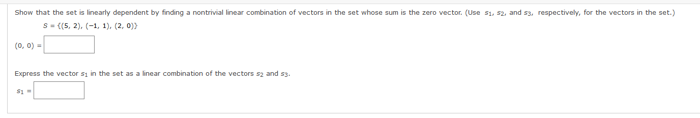 Solved Show that the set is linearly dependent by finding a | Chegg.com