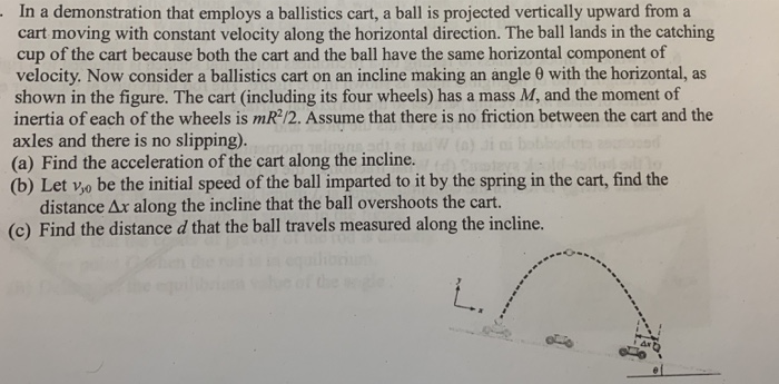 Solved In a demonstration that employs a ballistics cart, a | Chegg.com