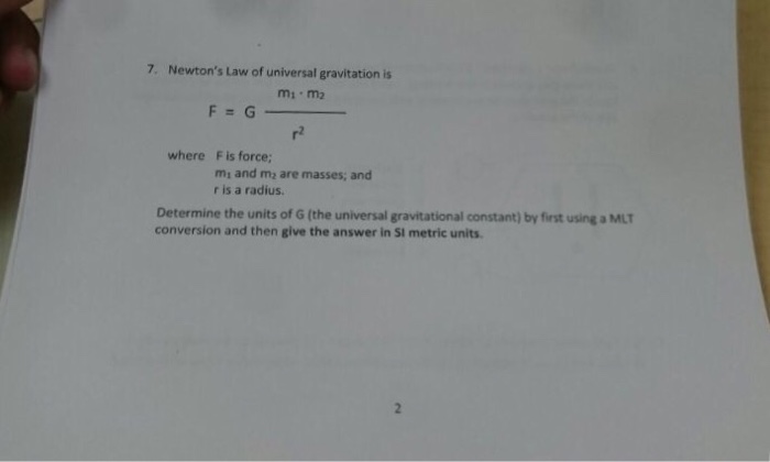 Solved Newton's Law of universal gravitation is F = G m_1, | Chegg.com