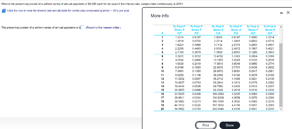 Solved What is the present equivalent of a uniform series of | Chegg.com