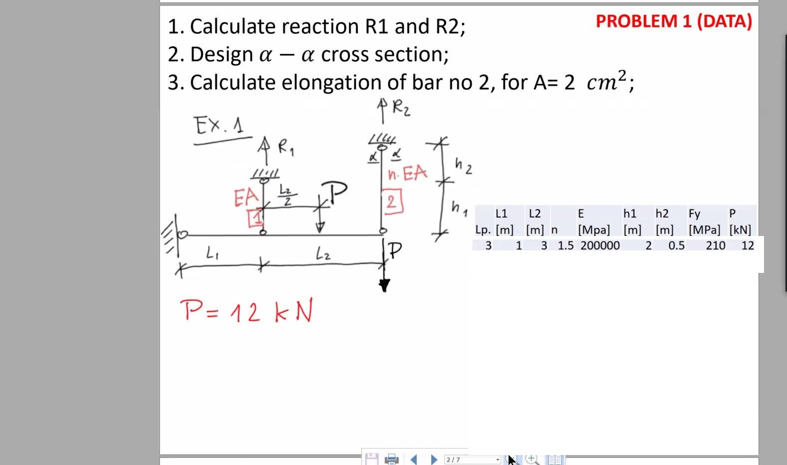 Solved 1. Calculate reaction R1 and R2; PROBLEM 1 (DATA) 2. | Chegg.com