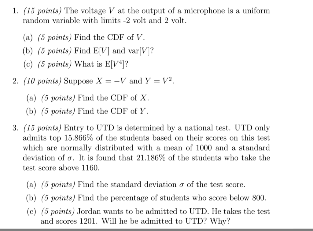 Solved 1· (15 points) The voltage V at the output of a | Chegg.com