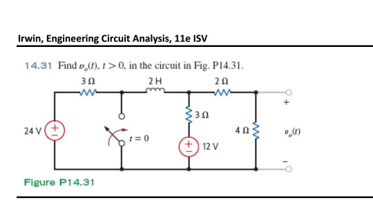 Solved Irwin, Engineering Circuit Analysis, 11e ISV 14.31 | Chegg.com