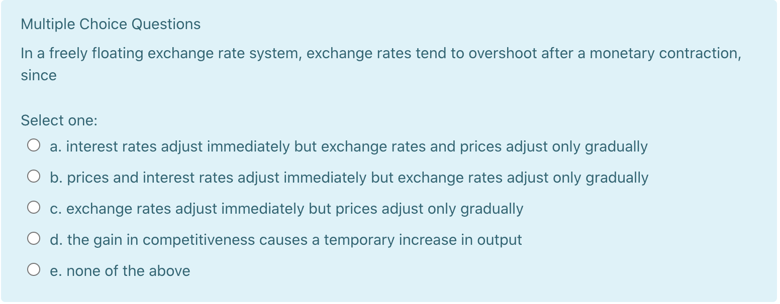 Solved Multiple Choice Questions In a freely floating | Chegg.com