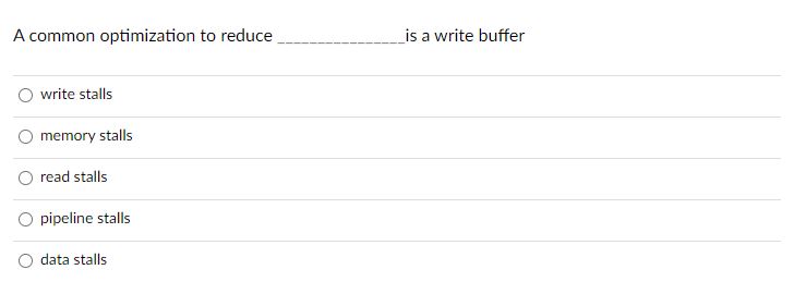 Solved A Common Optimization To Reduce Is A Write Buffer 9421
