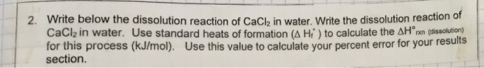 Solved Write the dissolution reaction of KCl in water. Use | Chegg.com
