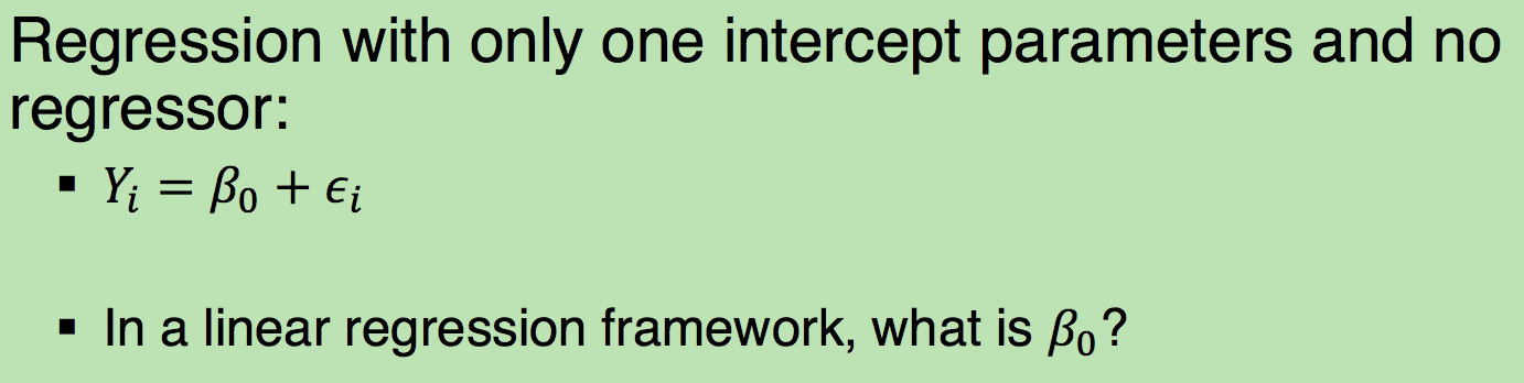 Solved Regression with only one intercept parameters and no | Chegg.com