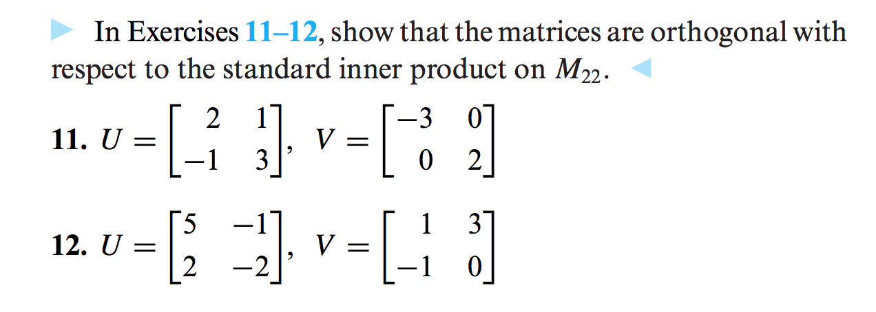 Solved In Exercises 11-12, show that the matrices are | Chegg.com