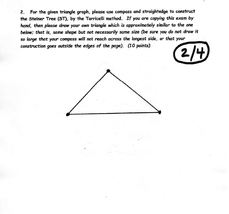 Solved 2. For the given triangle graph, please use compass | Chegg.com