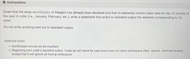 Solved Given that the array monthsales of integers has | Chegg.com