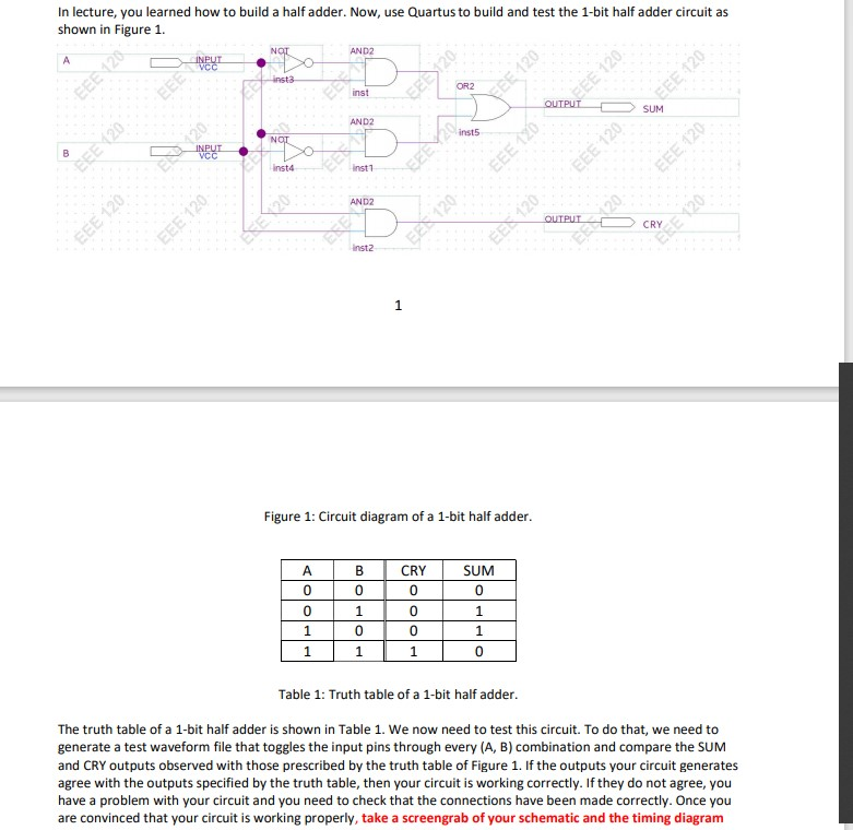 Quartus question. I need help with the timing diagram | Chegg.com