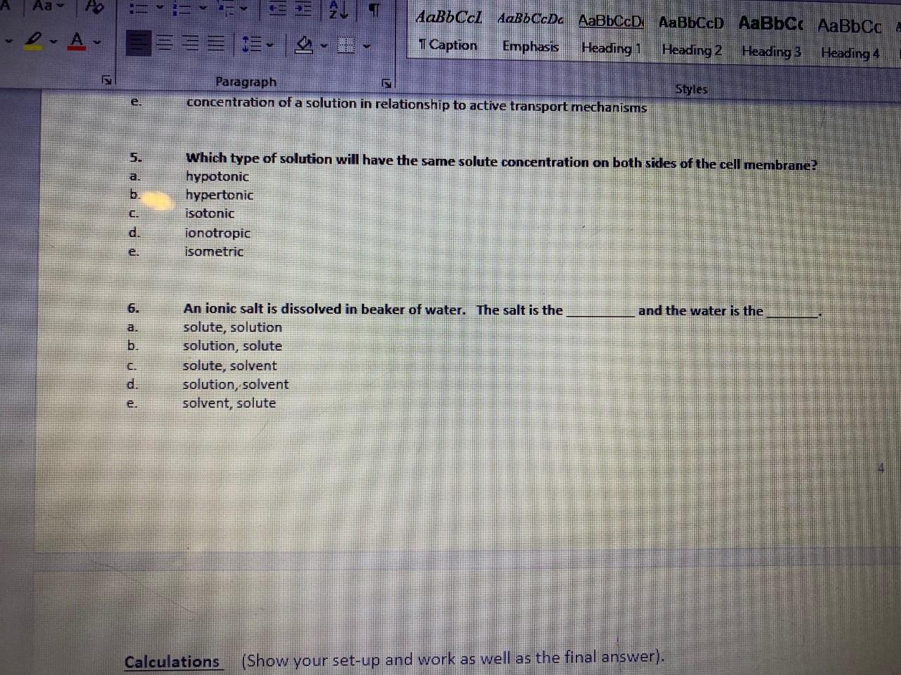 Solved AaBbcck AaBbCcDc AaBbCcD AaBbCcD AaBbc A TCaption | Chegg.com