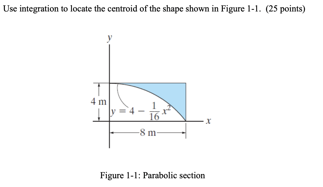 Solved Use integration to locate the centroid of the shape | Chegg.com