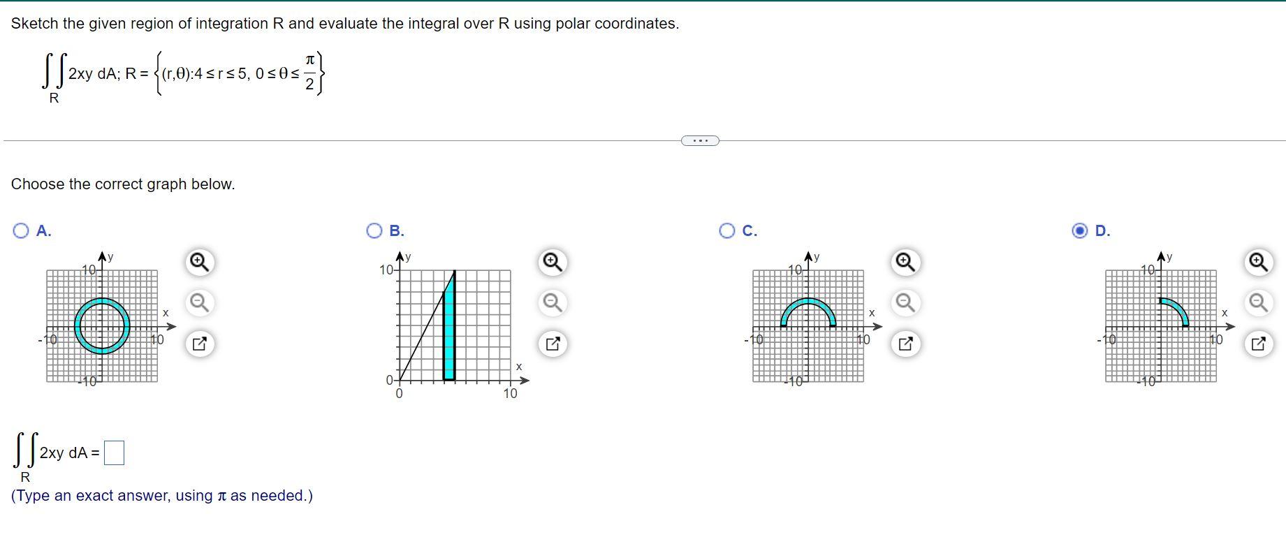 Solved Sketch the given region of integration R and evaluate | Chegg.com