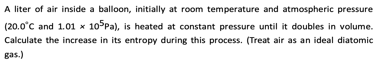 Solved A liter of air inside a balloon, initially at room | Chegg.com