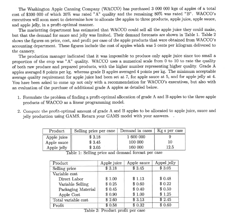 Solved -PLEASE CLEARLY IDENTIFY THE LINEAR PROGRAMMING MODEL | Chegg.com