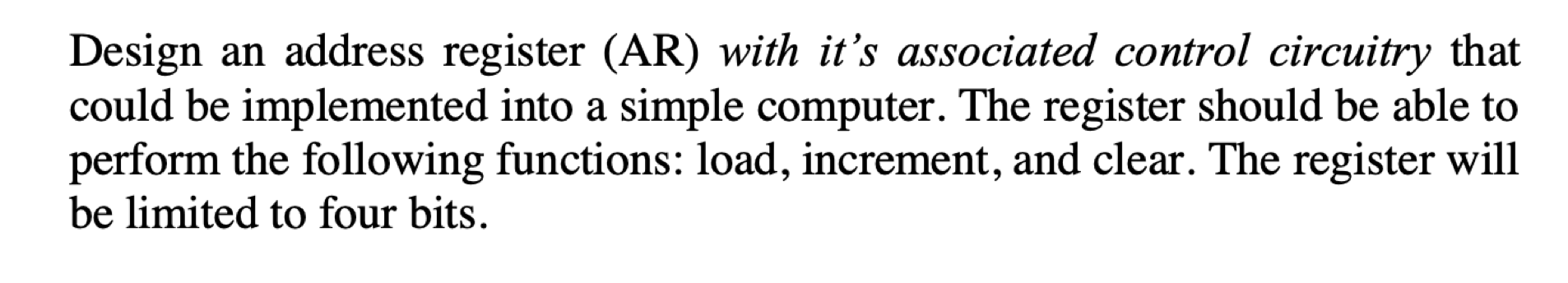 Solved Design an address register (AR) with it's associated | Chegg.com