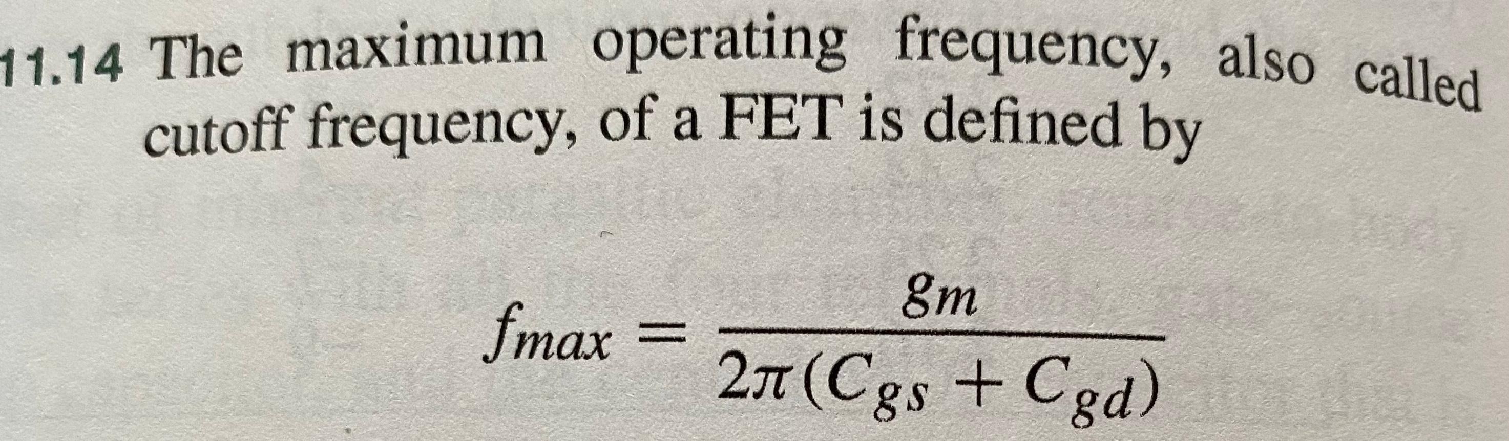 Solved 71.14 The maximum operating frequency, also called | Chegg.com