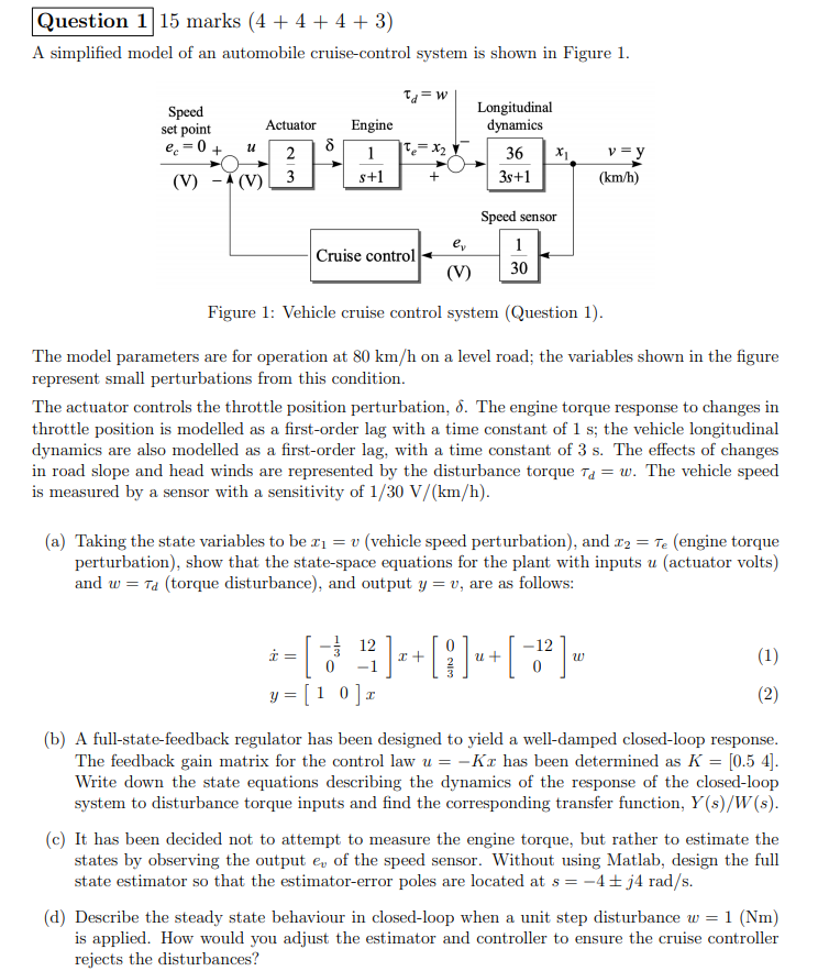 Question 1 15 marks (4 + 4 + 4 + 3) A simplified | Chegg.com