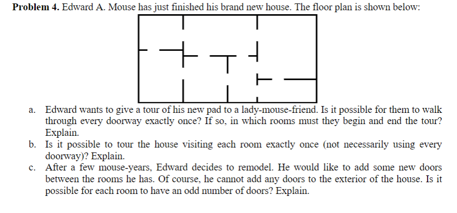 Solved Problem 4. ﻿Edward A. ﻿Mouse has just finished his | Chegg.com