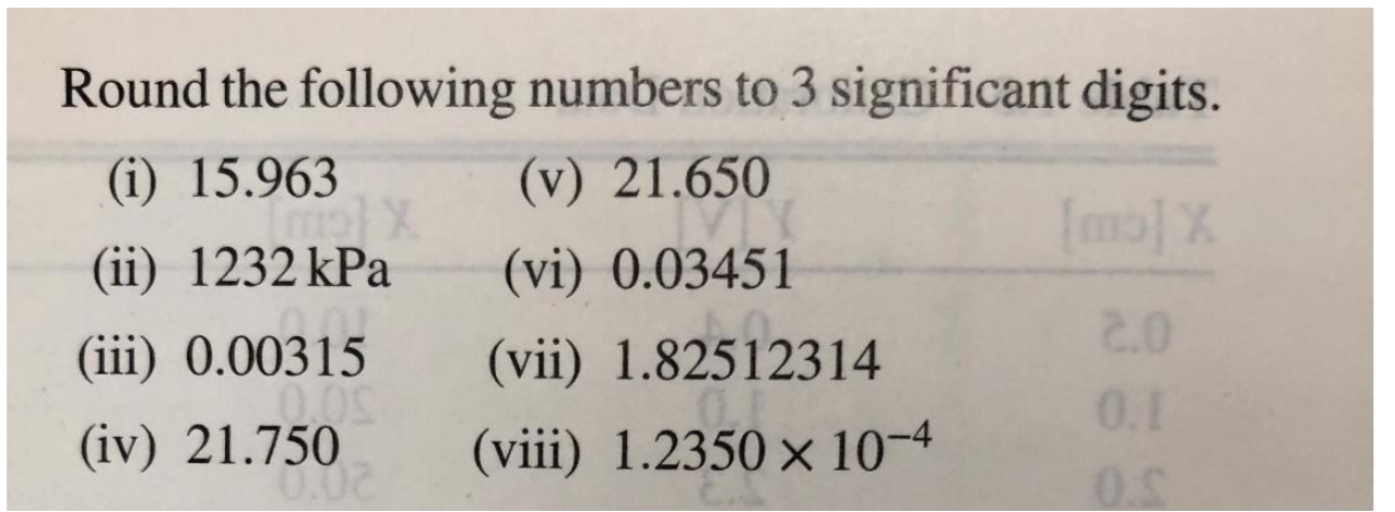 Solved Round the following numbers to 3 significant digits. | Chegg.com
