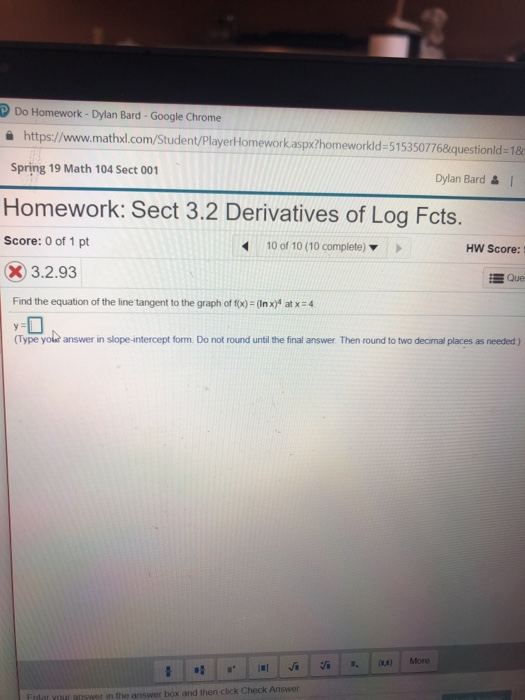 Solved Do Homework- Dylan Bard-Google Chrome 을 | Chegg.com