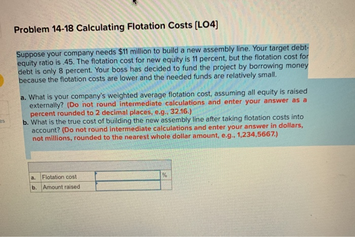 Solved Problem 14-18 Calculating Flotation Costs [LO4] | Chegg.com