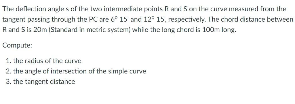 Solved The deflection angle s of the two intermediate points | Chegg.com