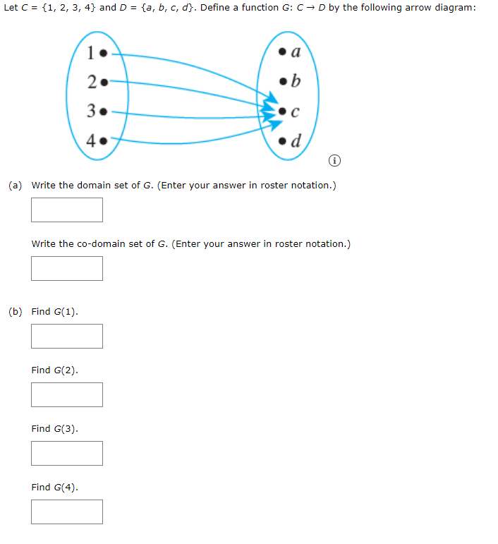 Solved Let C = {1, 2, 3, 4) and D = {a,b,c,d). Define a | Chegg.com