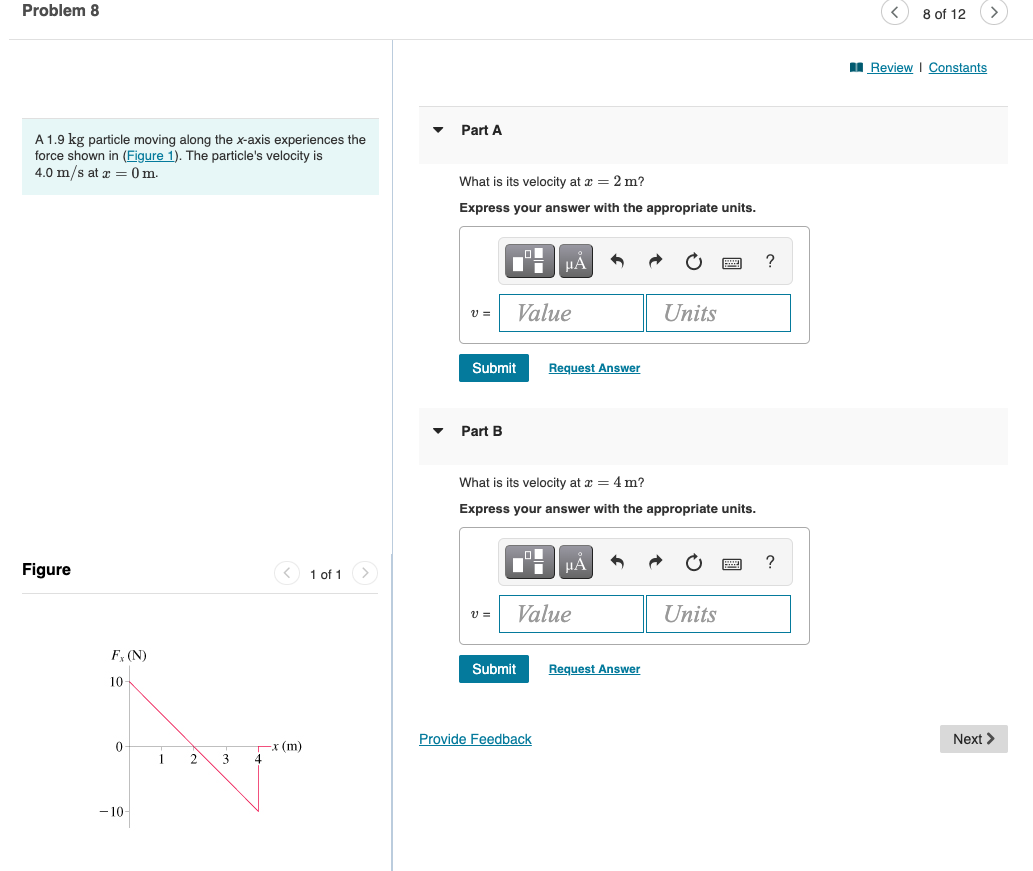 Solved Problem 8 8 of 12 1 Review | Constants Part A A 1.9 | Chegg.com
