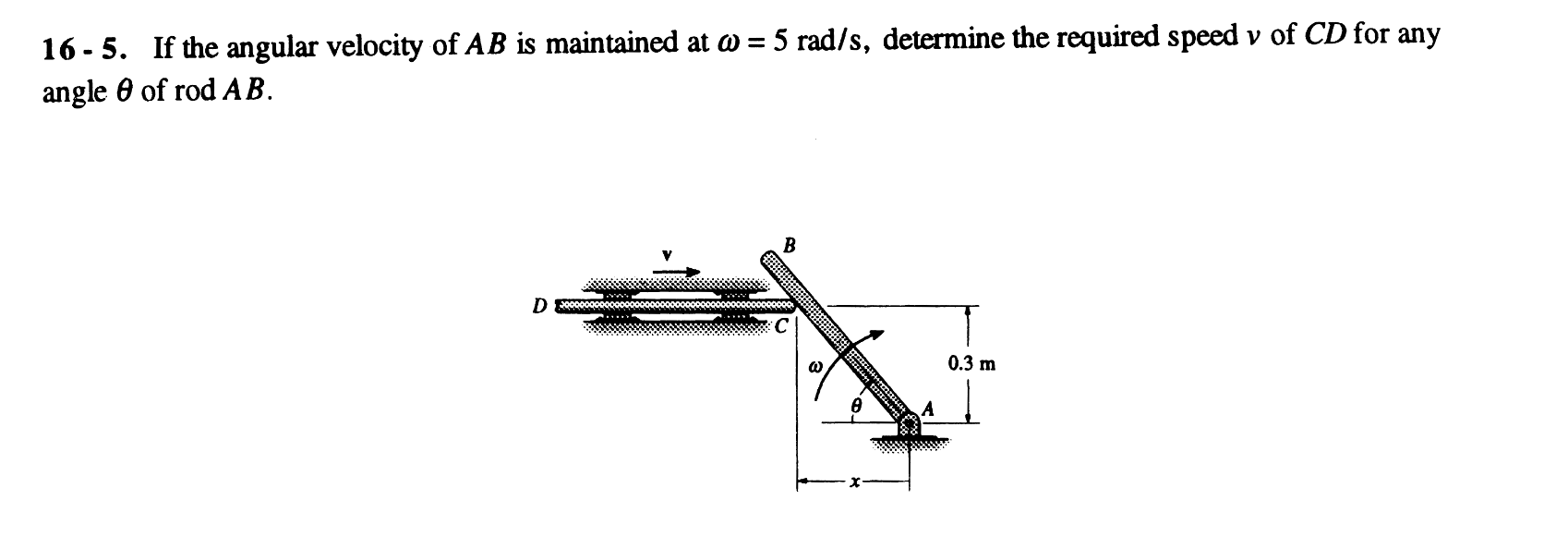 Solved 16 - 5. If the angular velocity of AB is maintained | Chegg.com