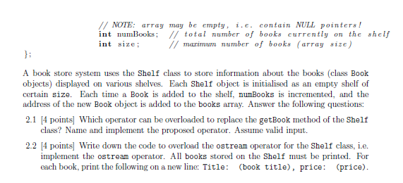 Solved Consider the following classes: class Book 1 public: | Chegg.com