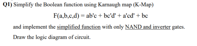 Solved Simplify the Boolean function using Karnaugh map | Chegg.com