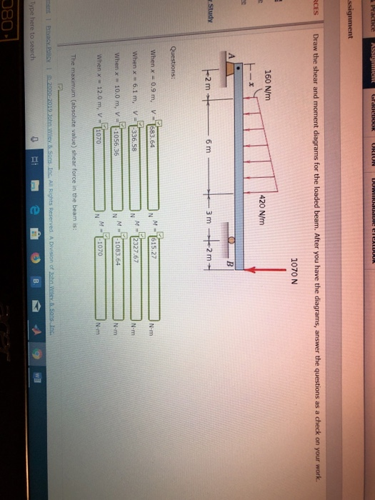 Solved ssignment CES Draw the shear and moment diagrams for | Chegg.com