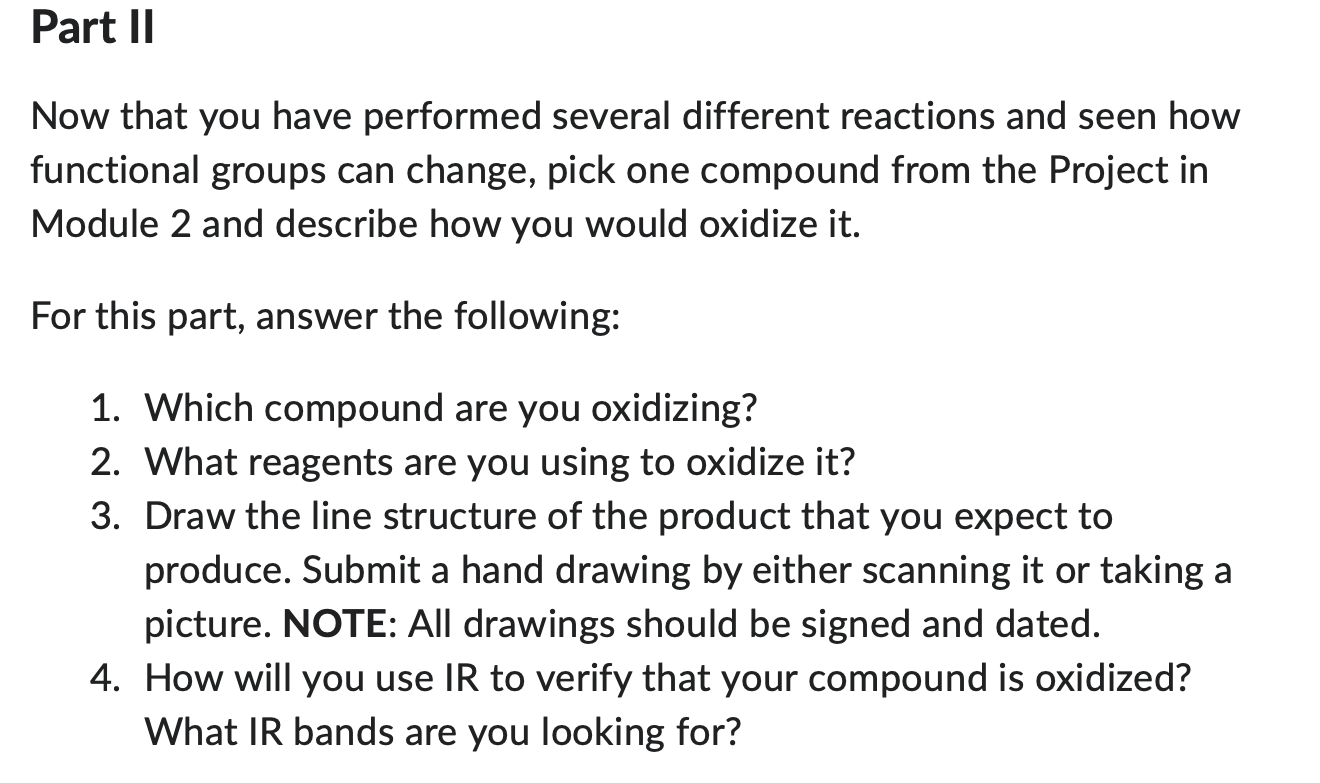 Solved I want to oxidize propanol. Please be clear with | Chegg.com