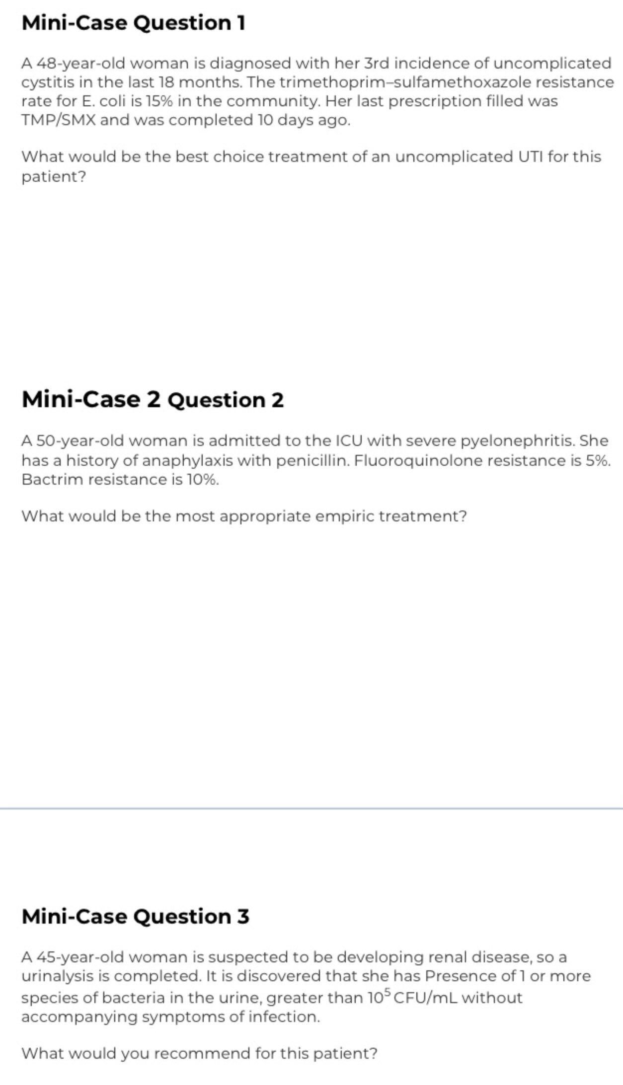 Solved Mini-Case Question 1A 48-year-old woman is diagnosed | Chegg.com