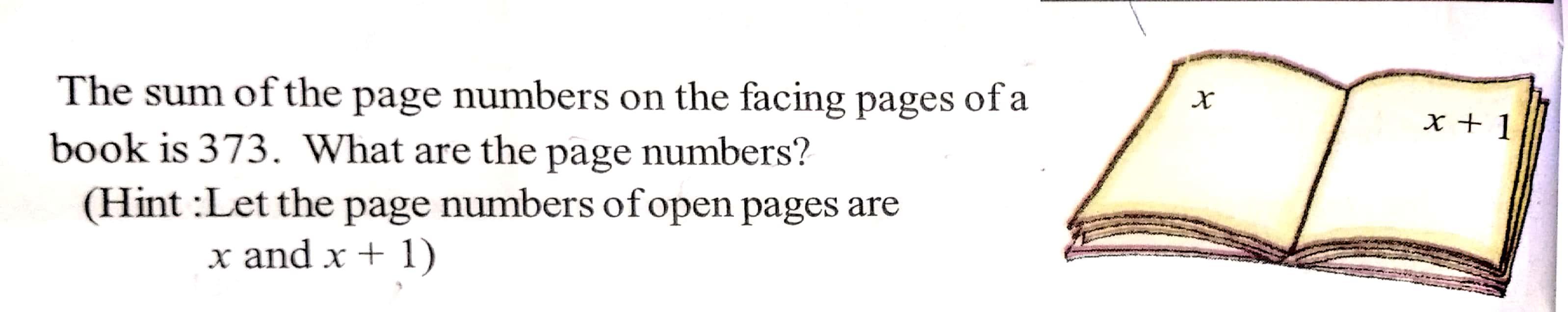 Solved X x + 1 The sum of the page numbers on the facing | Chegg.com