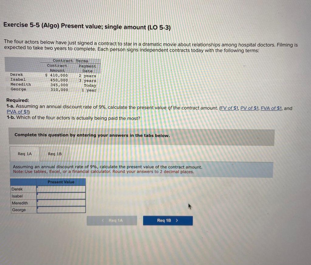 Solved Exercise 5-5 (Algo) Present value; single amount (LO | Chegg.com Solved Exercise 5-5 (Algo) Present value; single amount (LO | Chegg.com
