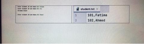 Solved oi.e. if the user enters an ID that is already in | Chegg.com