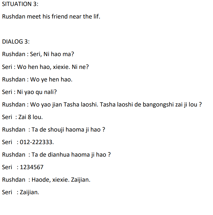 Solved SITUATION 3: Rushdan meet his friend near the lif. | Chegg.com