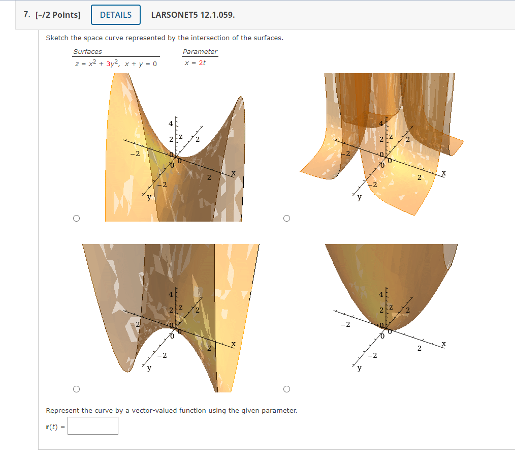 Solved Sketch the space curve represented by the | Chegg.com