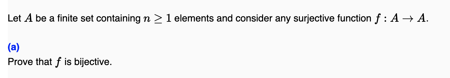 Solved Let A be a finite set containing n≥1 elements and | Chegg.com
