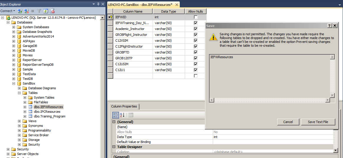 Solved SQL Server 2014Can you please tell me how to alter | Chegg.com