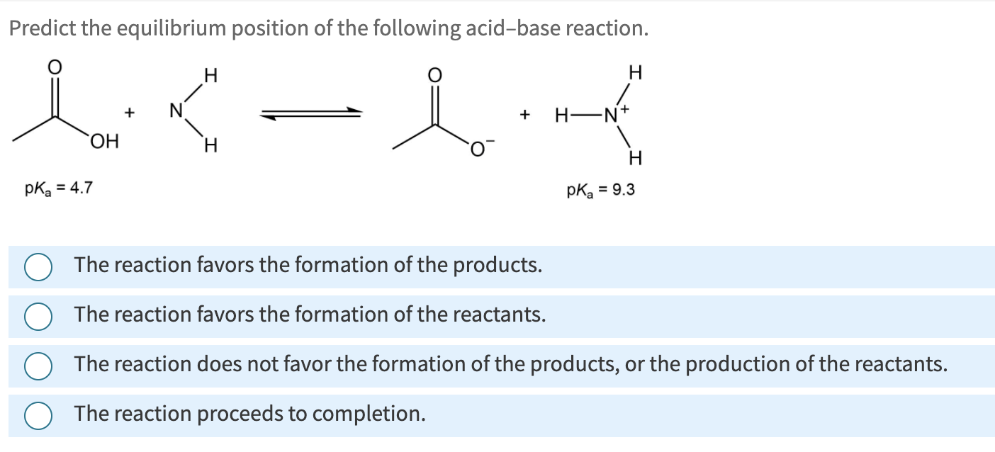 Solved Predict the equilibrium position of the following | Chegg.com