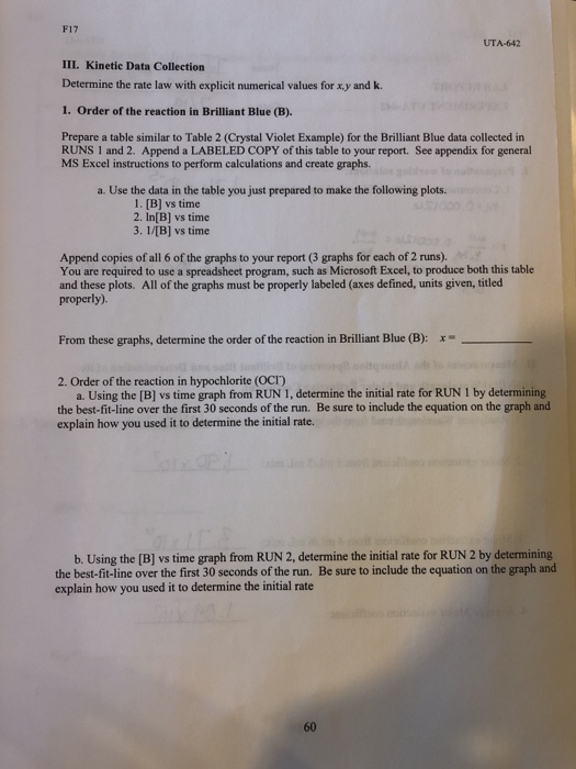 FI7 LAB REPORT EXPERIMENT UTA-642 -S I. Preparation | Chegg.com